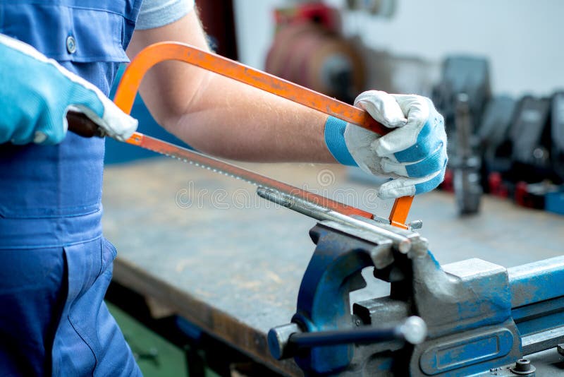 Two Worker on Work Bench in Factory Stock Photo - Image of plant ...