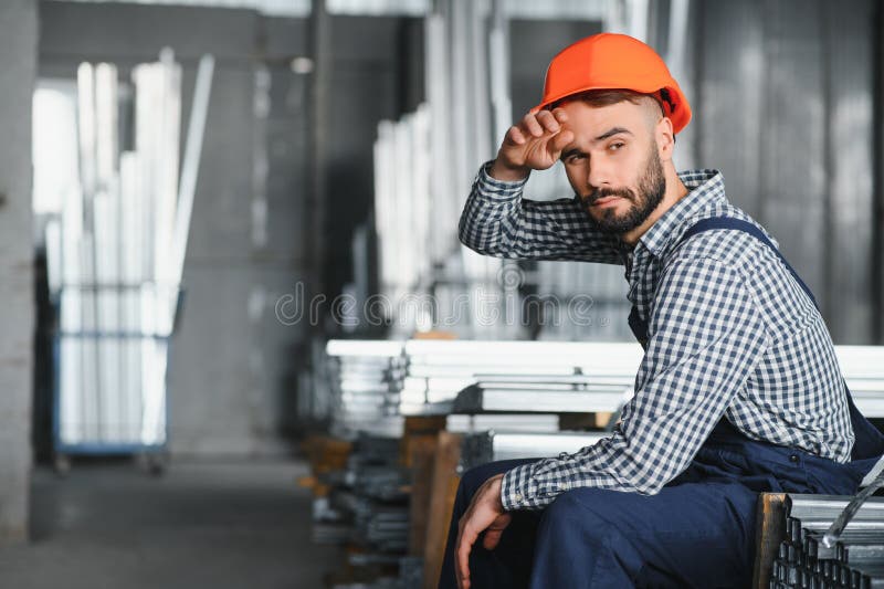 Worker Work Hard ,Engineer Tired Work in Factory, Man Working in Danger ...