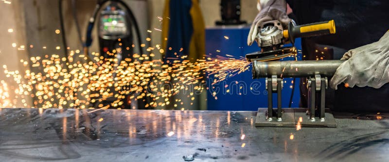 Worker at Work with His Grinder Stock Photo - Image of building, circle ...