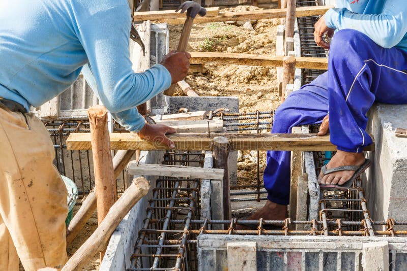 Worker Working on Construction Site Stock Image - Image of flat ...