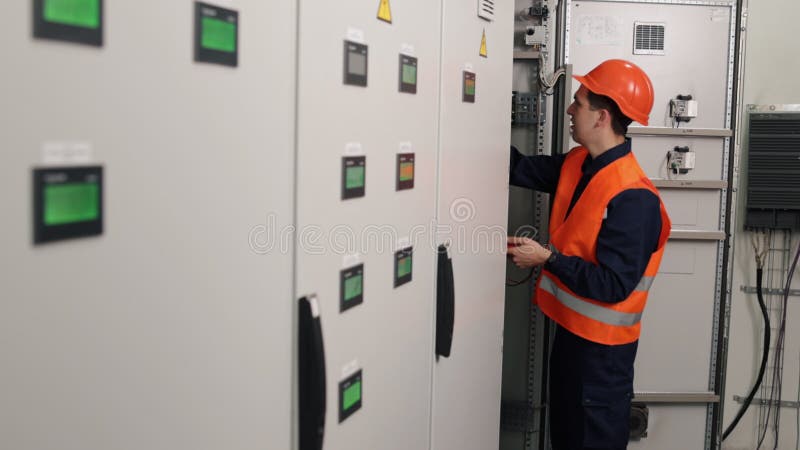 Worker Working, Control Panel, Panel Inspection Stock Video - Video of ...