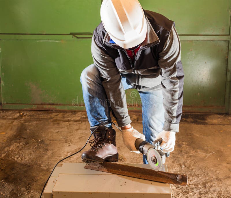 Worker Working of a Grinding Machine Stock Image - Image of factory ...