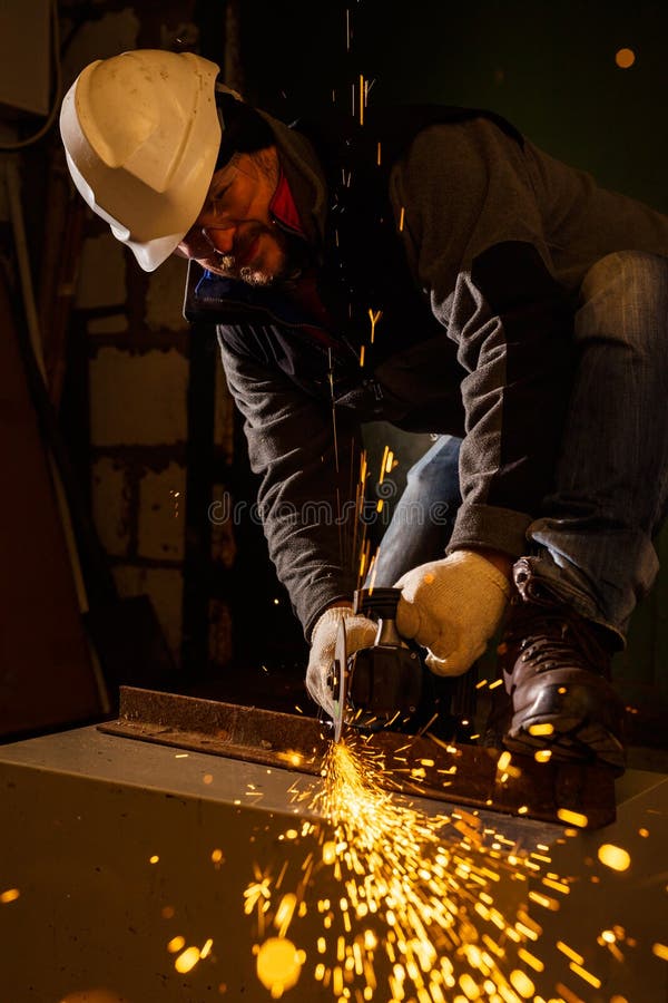 Worker Working of a Grinding Machine Stock Photo - Image of rotate ...