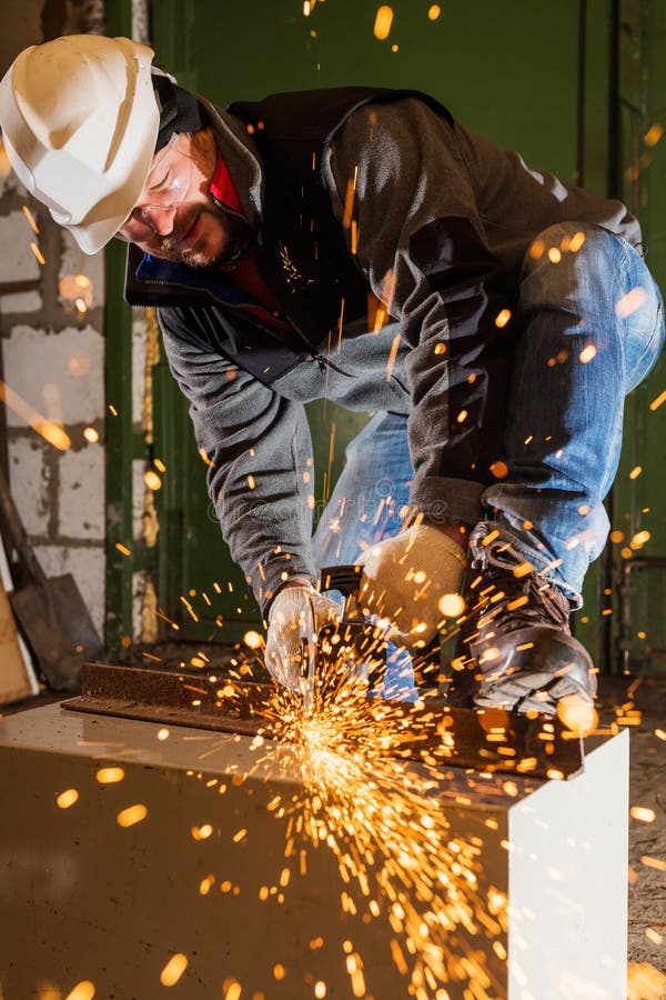 Worker Working of a Grinding Machine Stock Image - Image of instrument ...