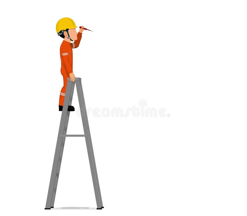 Worker is Working with the Grinder Stock Vector - Illustration of ...