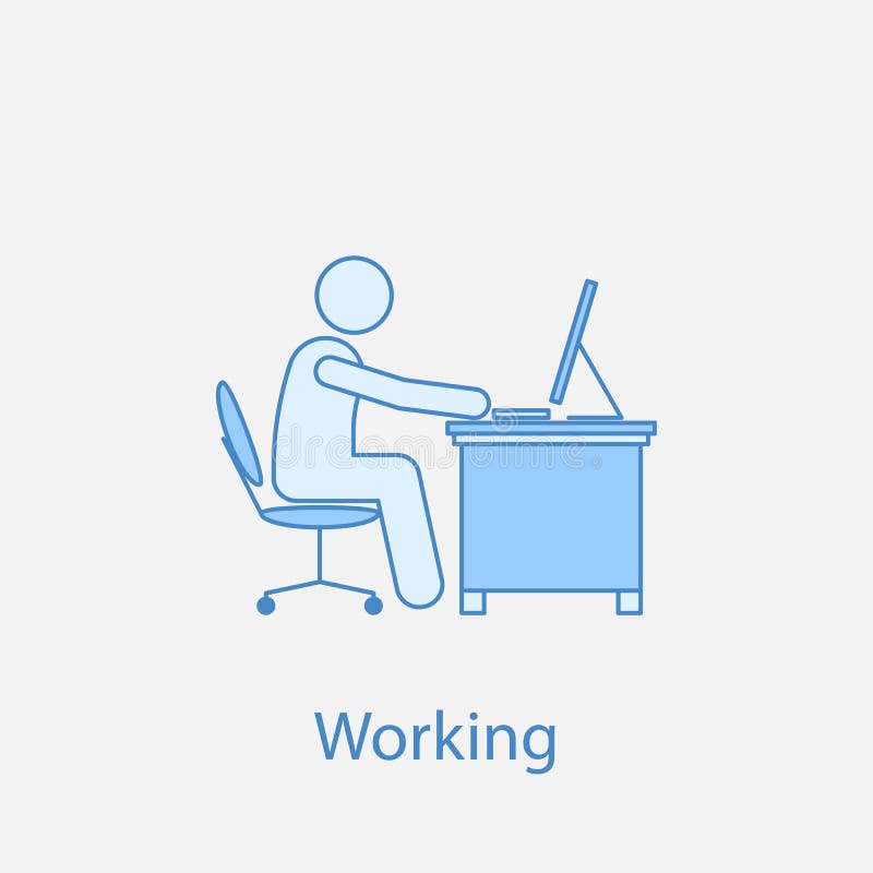 Working Business Man Outline 2 Stock Illustrations – 19 Working ...