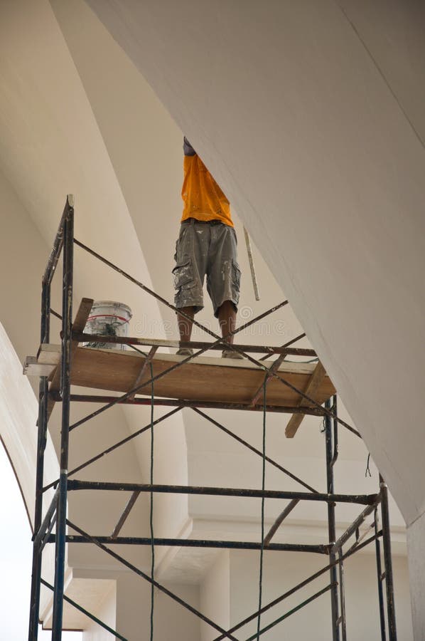 Worker working on scaffold stock image. Image of industrial - 45117273