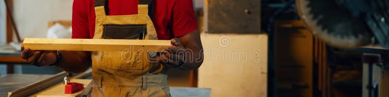 Worker Working with Wood in Workshop Stock Image - Image of industry ...