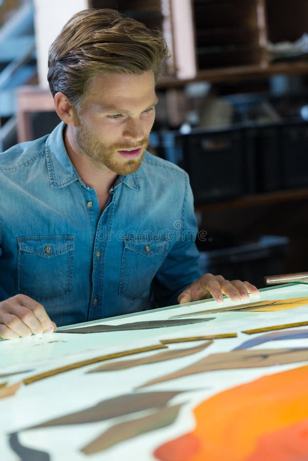 Worker in workshop stock photo. Image of retro, equipment - 203372220