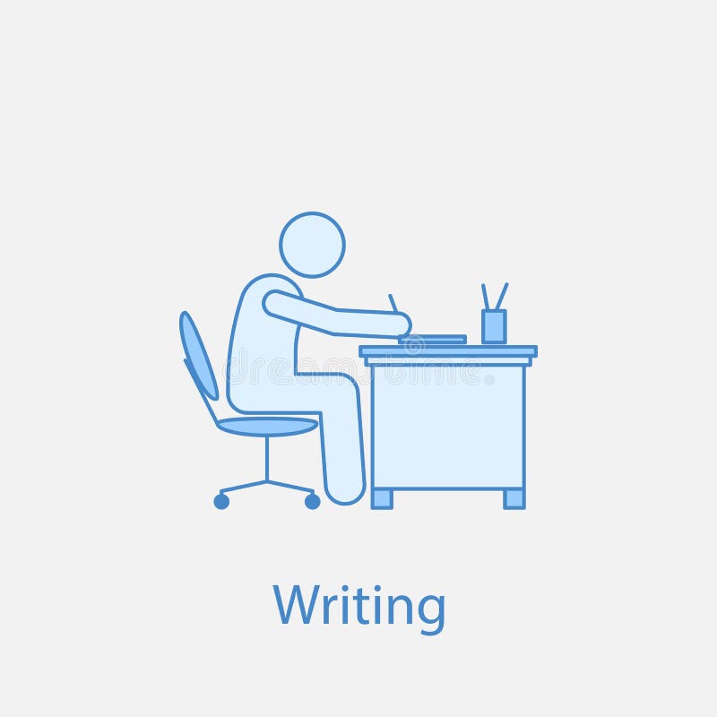 Worker is Writing 2 Colored Line Icon. Simple Colored Element ...