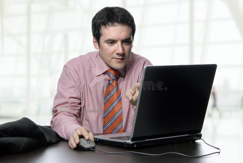 Worker stock photo. Image of leaning, positive, laptop - 34115570