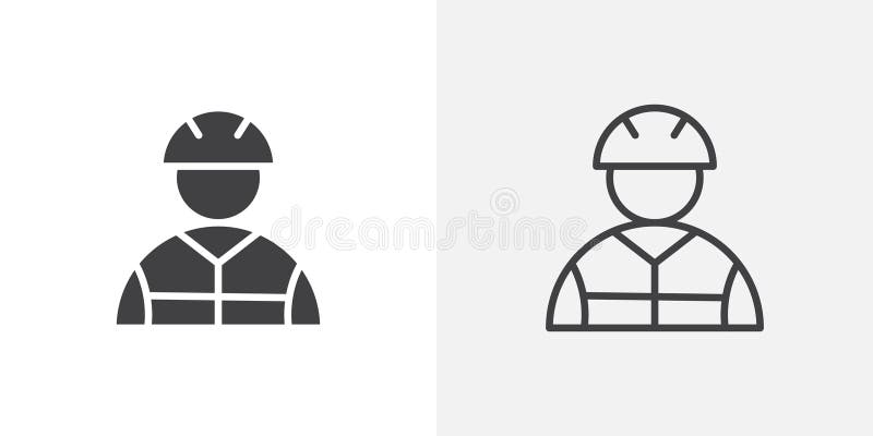 Workerline in Thin Line Black Color. Flat Simple Vector Symbols ...