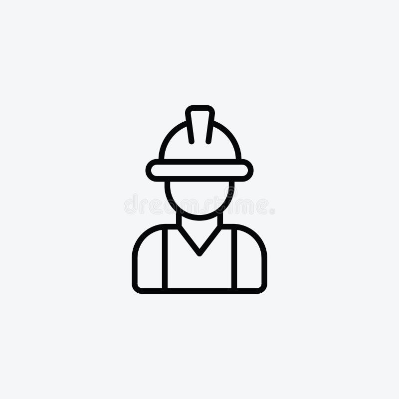 Workerline in Thin Line Black Color. Flat Simple Vector Symbols ...