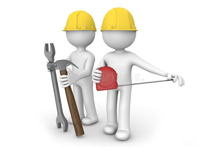 3D Workers - Team of work stock illustration. Illustration of plumber ...