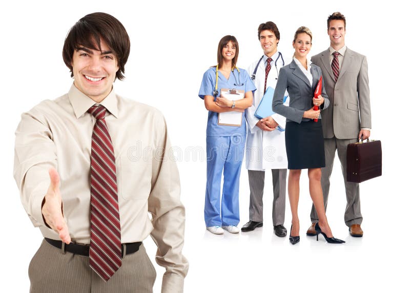 Happy Co-workers with Headsets on in Call Center Stock Photo - Image of ...