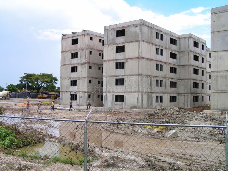 Construction of New Residential Buildings in Venezuela with Workers on ...
