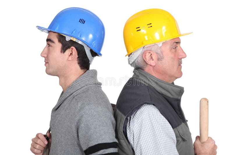 Workers with Age Difference Stock Photo - Image of vest, supported ...