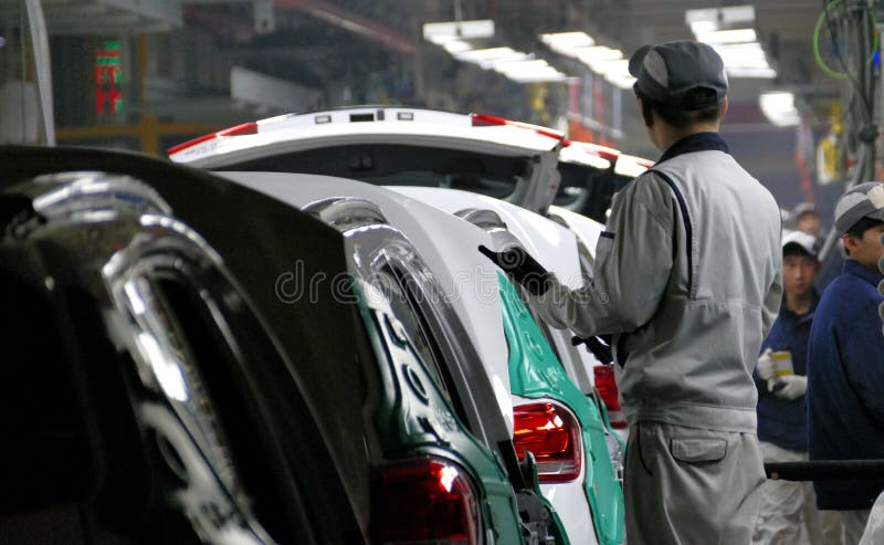 Workers Assemble a Car on Assembly Line in Car Factory Editorial Photo ... Workers Assemble a Car on Assembly Line in Car Factory Editorial Photo ...