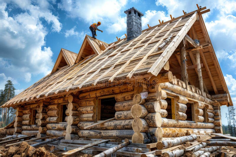 Workers Assembling Metal Framework on Top of Building for Structural ...