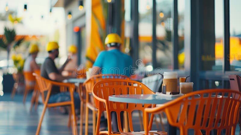 A Workers Break Area with Tables and Chairs Made from Recycled ...