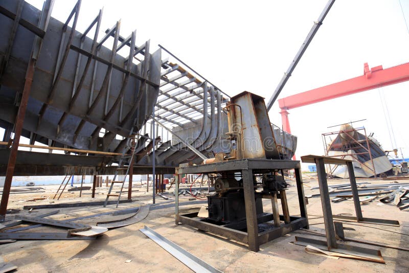 Workers build ships stock photo. Image of steel, factory - 118667170