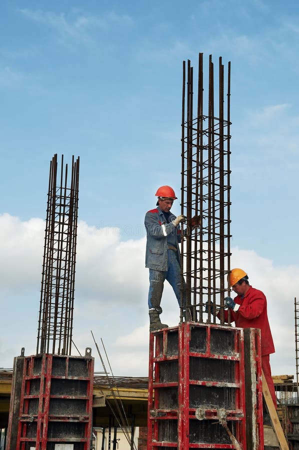 Workers Builders at Construction Stock Image - Image of site, worker ...