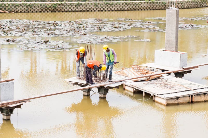 Building a bridge stock image. Image of scaffolding, concrete - 7777017