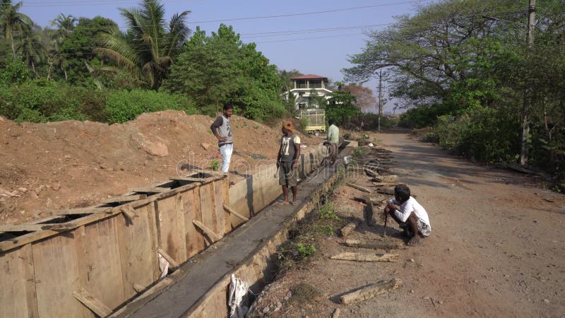 Workers are Building a Canal Stock Footage - Video of natural ...