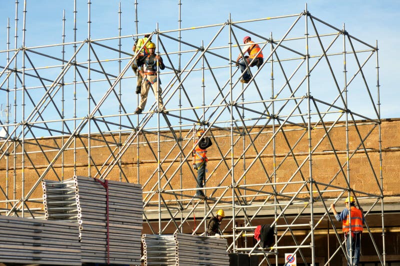 Concert stage workers editorial stock photo. Image of entertainment ...