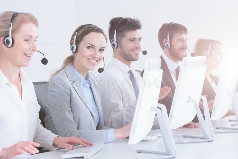 Workers in call center stock image. Image of line, professional - 95150577