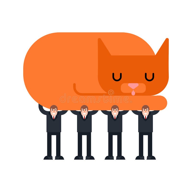 Workers Carry Cat. Pet Leader Concept Business Illustration Stock ...