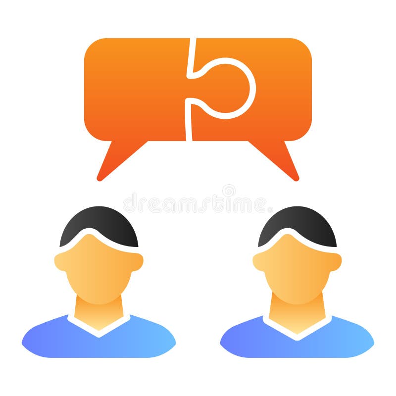 Workers Chat Flat Icon. Employee Talk Color Icons in Trendy Flat Style ...