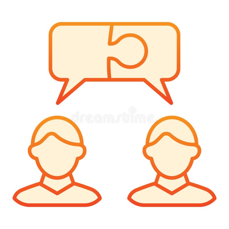 Workers Chat Flat Icon. Employee Talk Orange Icons in Trendy Flat Style ...