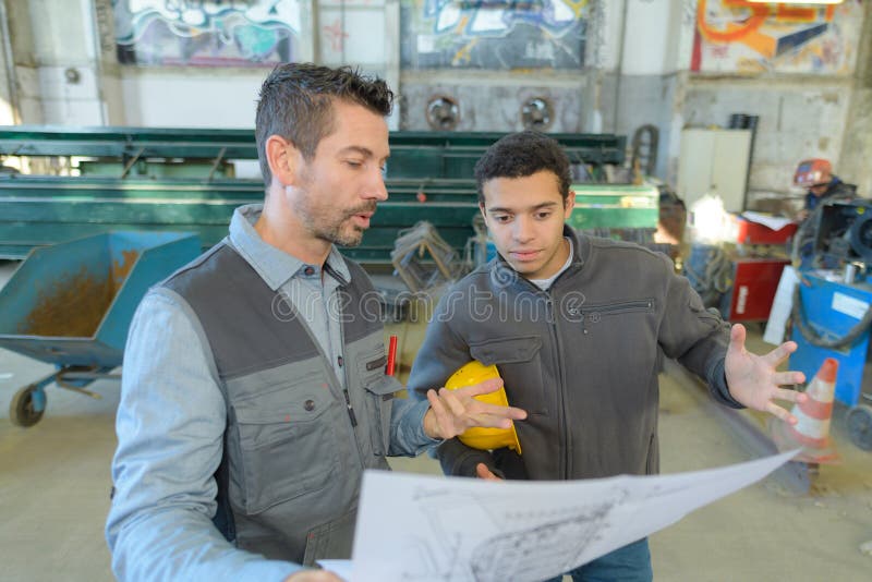 Workers Checking Plan Factory Stock Photo - Image of favorable, lathe ...