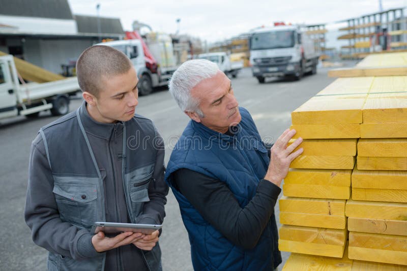 Workers Checking Received Shipment Stock Image - Image of shipment ...
