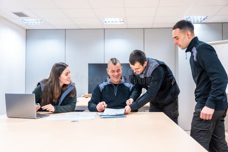 Workers of a Cnc Factory in a Meeting Room Stock Image - Image of focus ...