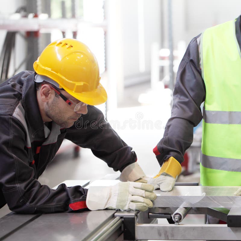 Workers and CNC machine stock image. Image of plant, production - 78213747