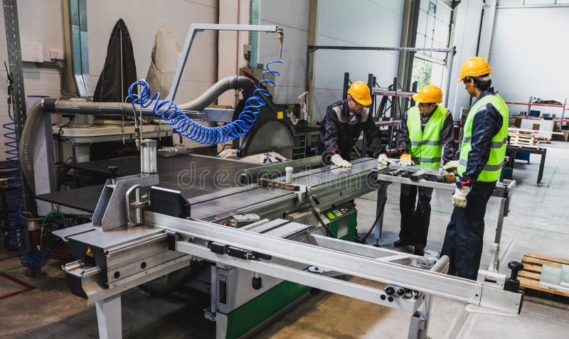 Workers at CNC Machine Shop Stock Photo - Image of workman, machinery ...