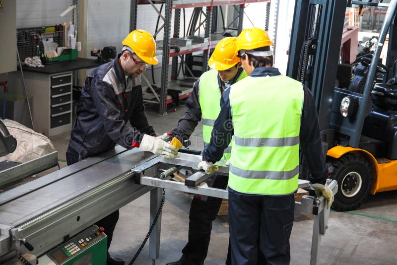 Workers at CNC Machine Shop Stock Photo - Image of engineering ...