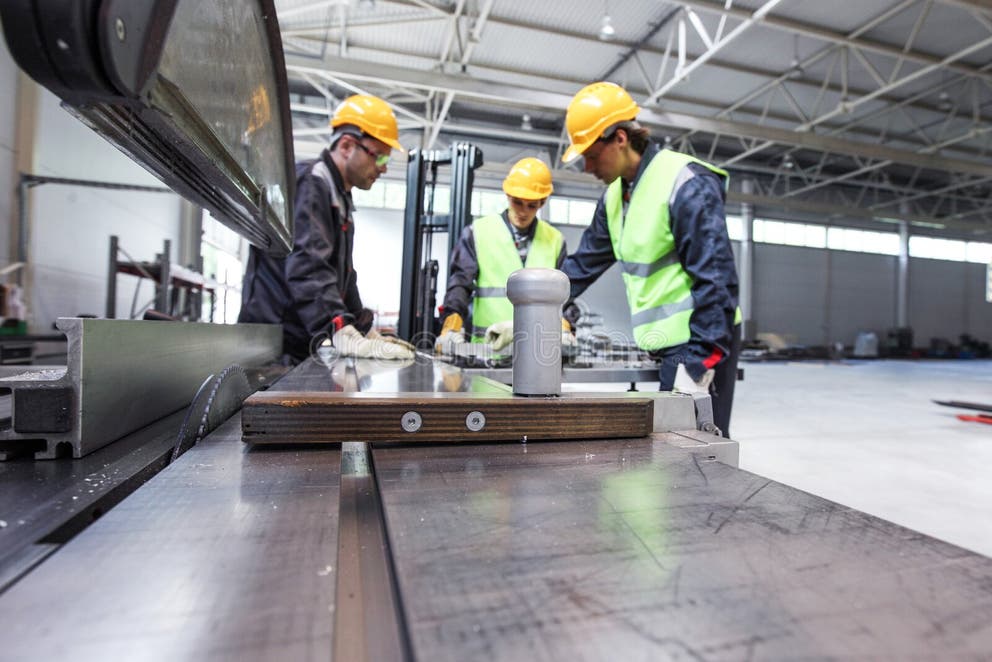 Workers at CNC Machine Shop Stock Image - Image of production ...