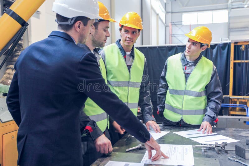 Workers at CNC Machine Shop Stock Image - Image of mechanic, technician ...