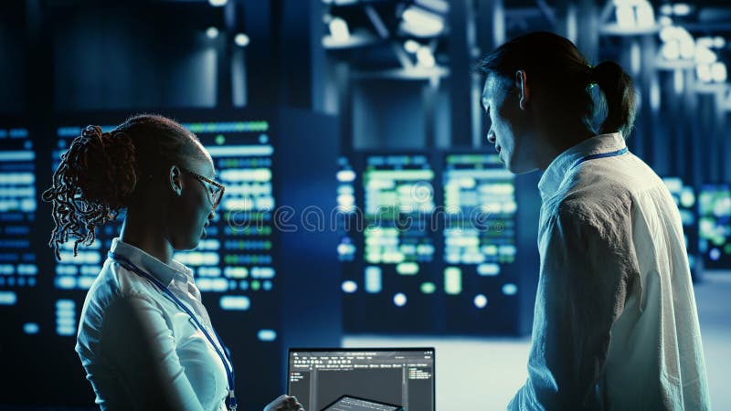 Workers Coding In Data Center Stock Image Image Of Hardware Arrays 9029