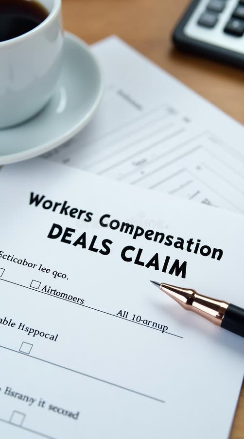 Workers Compensation Claim Form with Pen and Documents Stock ...