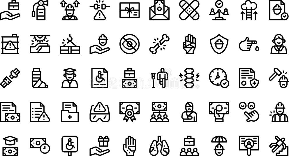 Workers Compensation Icons High-Quality Vector Icons Collection with ...