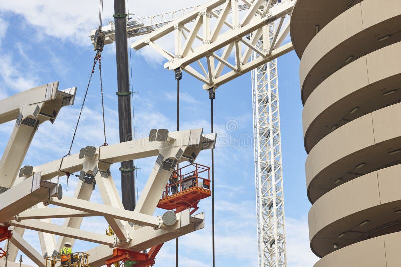 Workers on a Construction Site. Engineering and Architectural ...