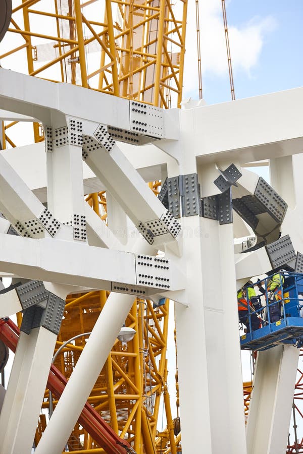 Workers on a Construction Site. Engineering and Architectural ...