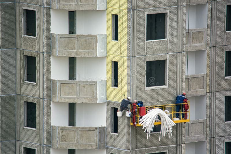Workers at Construction Site Editorial Stock Photo - Image of ...