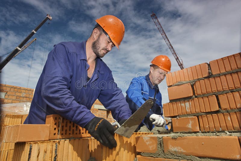 Workers at the Construction Site. Editorial Stock Image - Image of ...