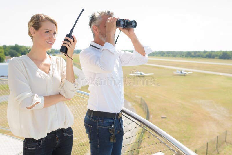Workers at control tower stock photo. Image of transport - 212516418