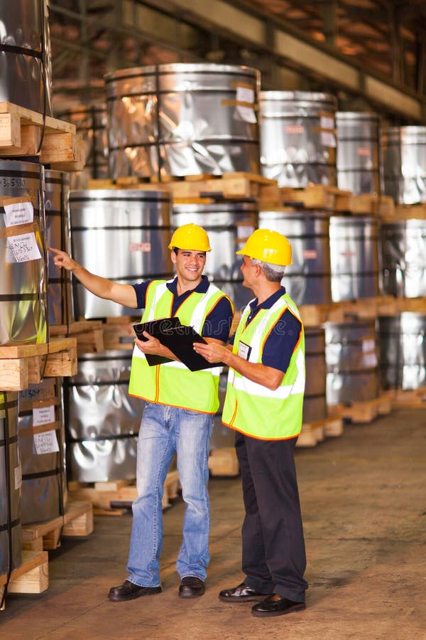 Workers counting pallets stock photo. Image of industry - 31709588